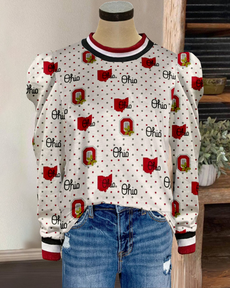 Ohio State Polka Dot Top