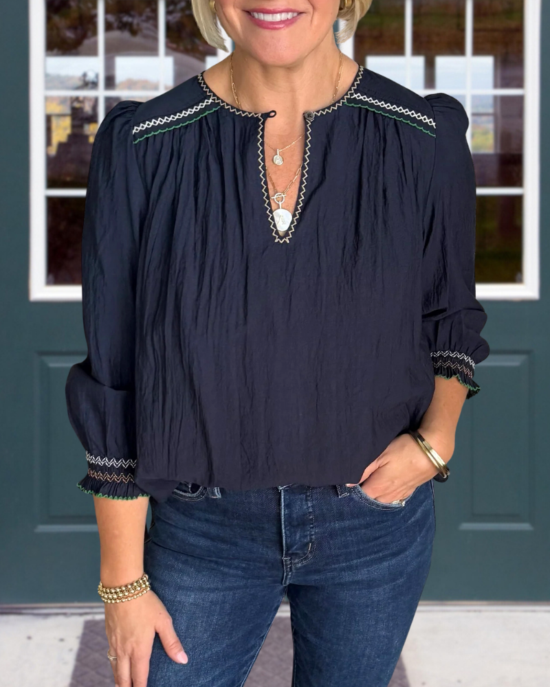 Elegant Embroidered Edge Top